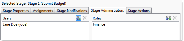 Assigning a stage administrator