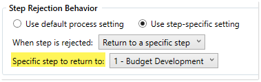 Configuring rejection behavior for a plan file process