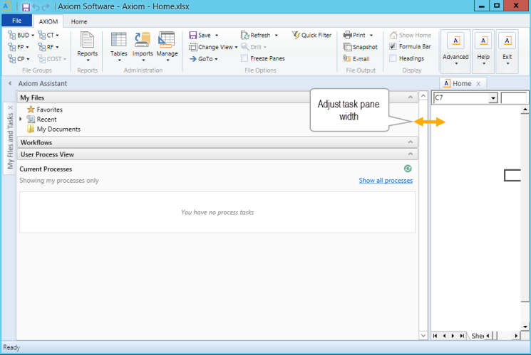 Task pane is too large and cannot be resized