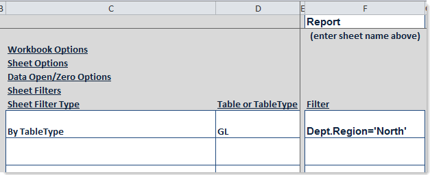 Defining sheet filters