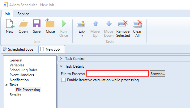 File processing using Scheduler