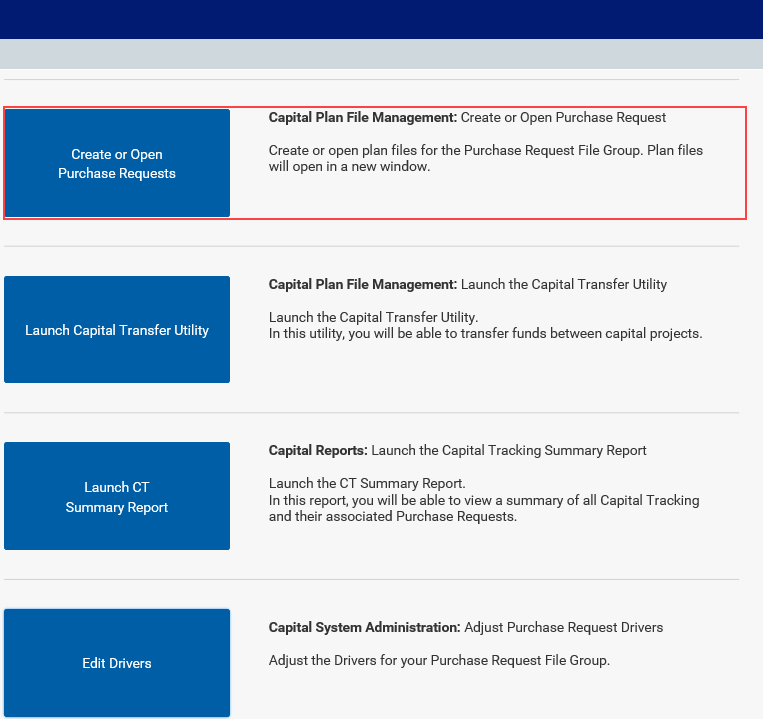 Creating a purchase request