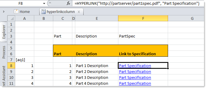 Querying a hyperlink column