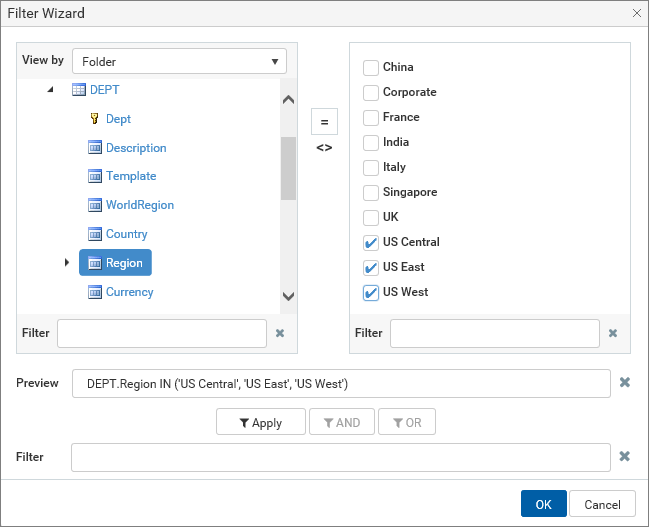 Using the Filter Wizard in Axiom forms