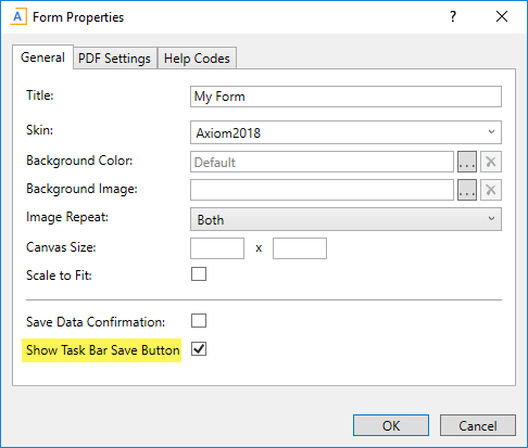 Controlling the visibility of the save icon in the task bar