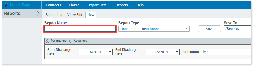 Create a new standard report