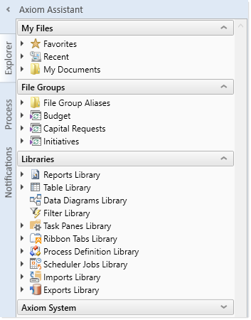 Configuring the Explorer task pane