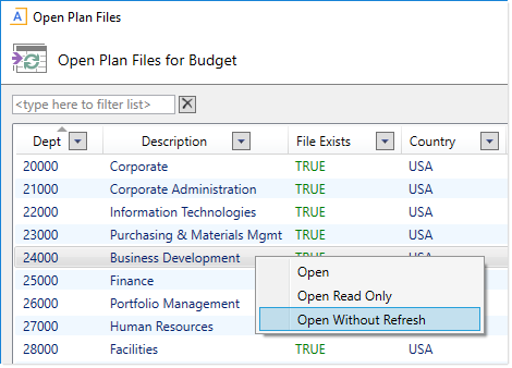 Opening an Axiom file without refreshing data