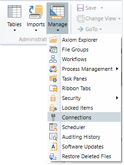 Managing import connections