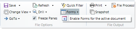 Enabling a file for Axiom forms