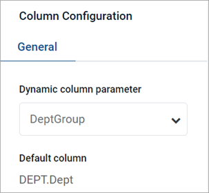 Configuring column properties for a web report