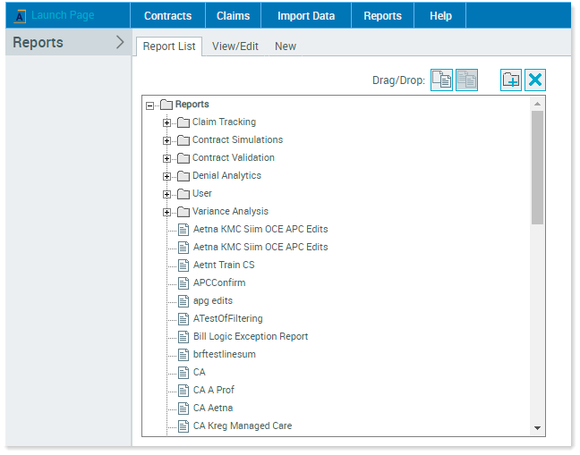 Access standard reports