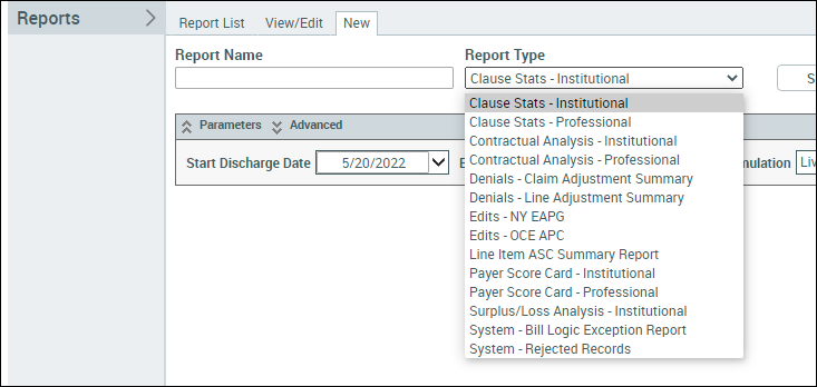 Create a new standard report