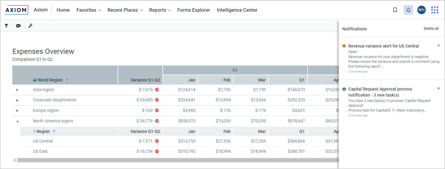 Viewing notifications in the Web Client