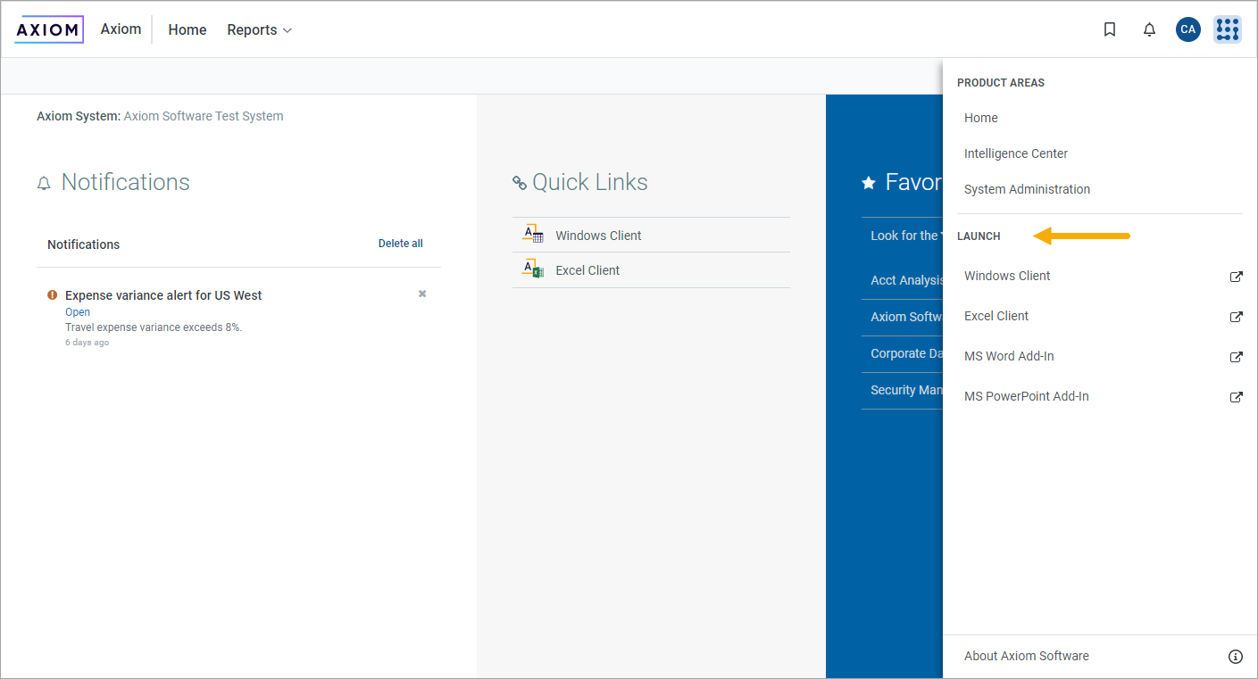 Launching Axiom applications