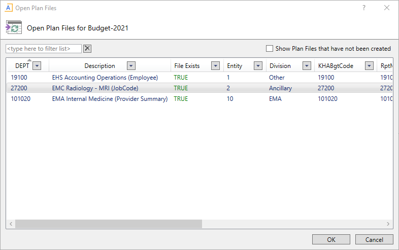 Using budget plan files