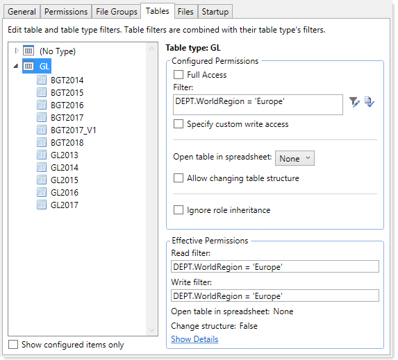 Table permissions