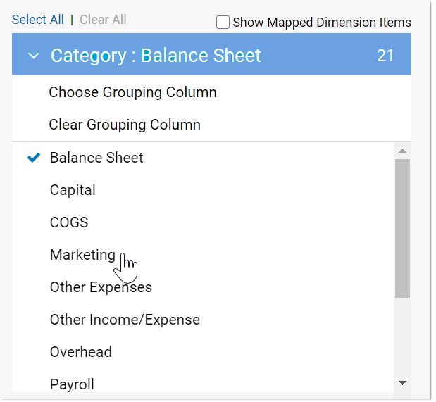 Using the Dimension Mapping editor